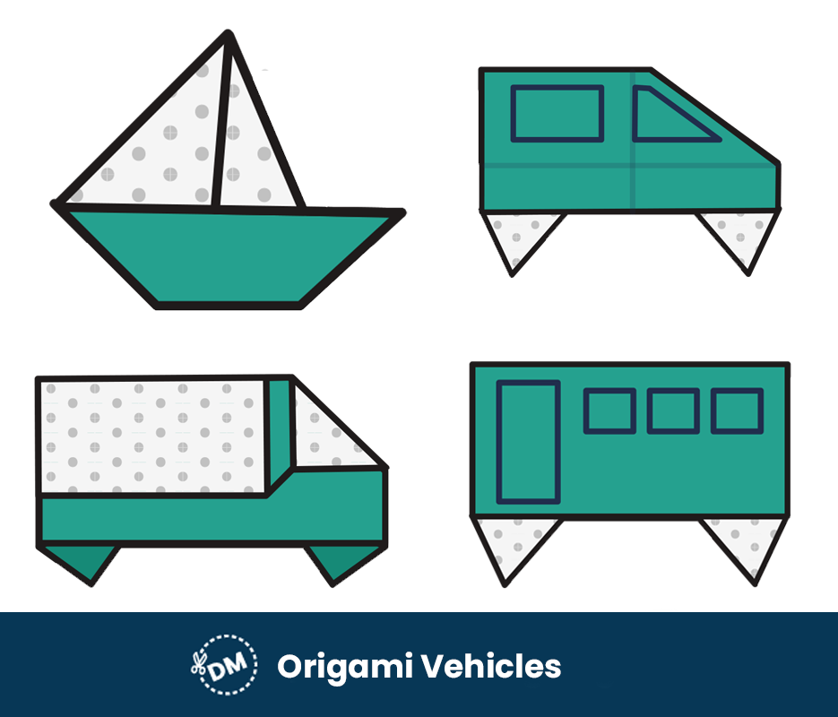 Create Fun Origami Vehicles and (Cars, Boats, Plains) - diy-magazine.com