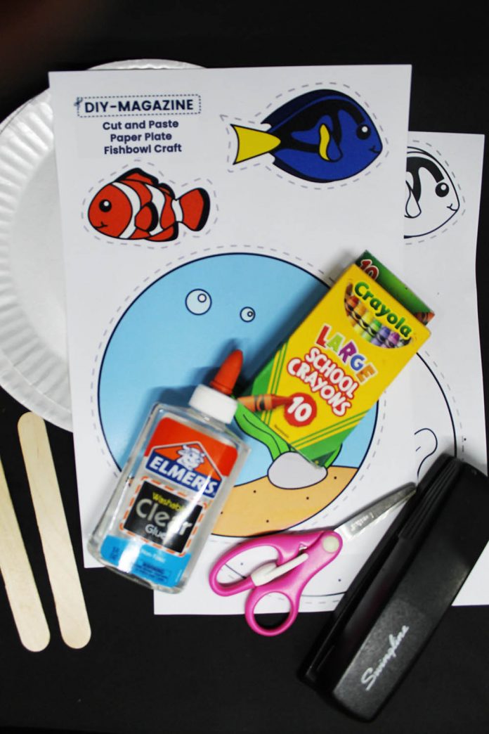 Paper Plate Fish Bowl | Free Printable Fish Template - diy-magazine.com