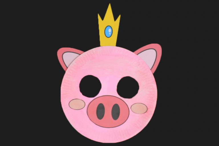 DIY Paper Plate Pig Mask with free Printable - diy-magazine.com