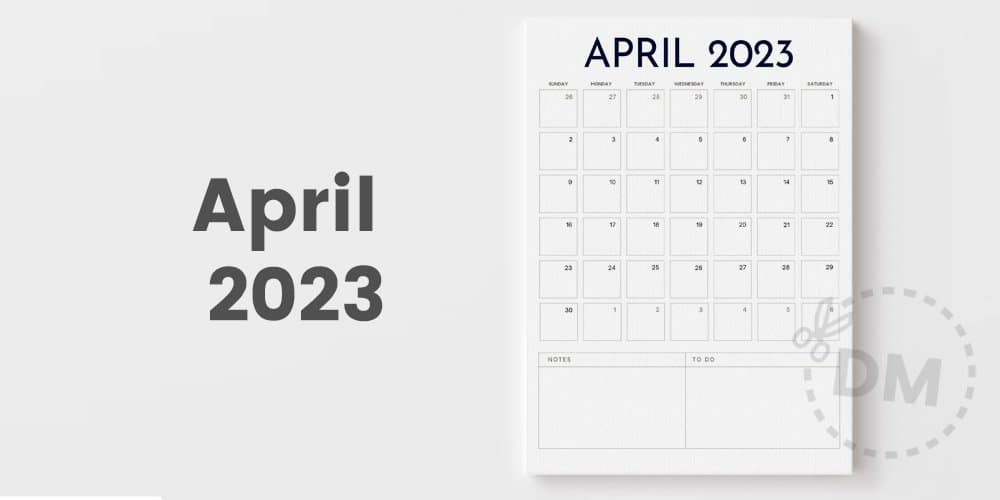 Free Calendar Printable for April 2023