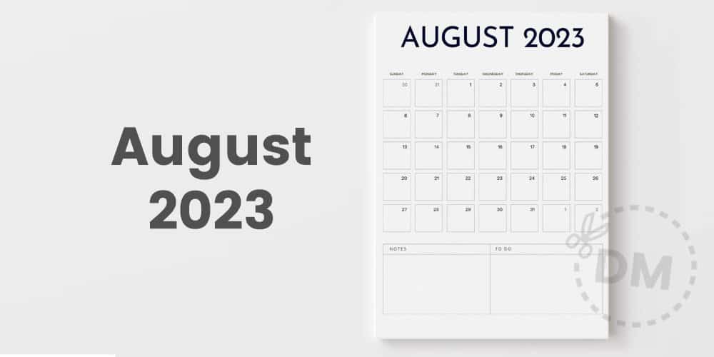 Free Blank Calendar Printable for August 2023