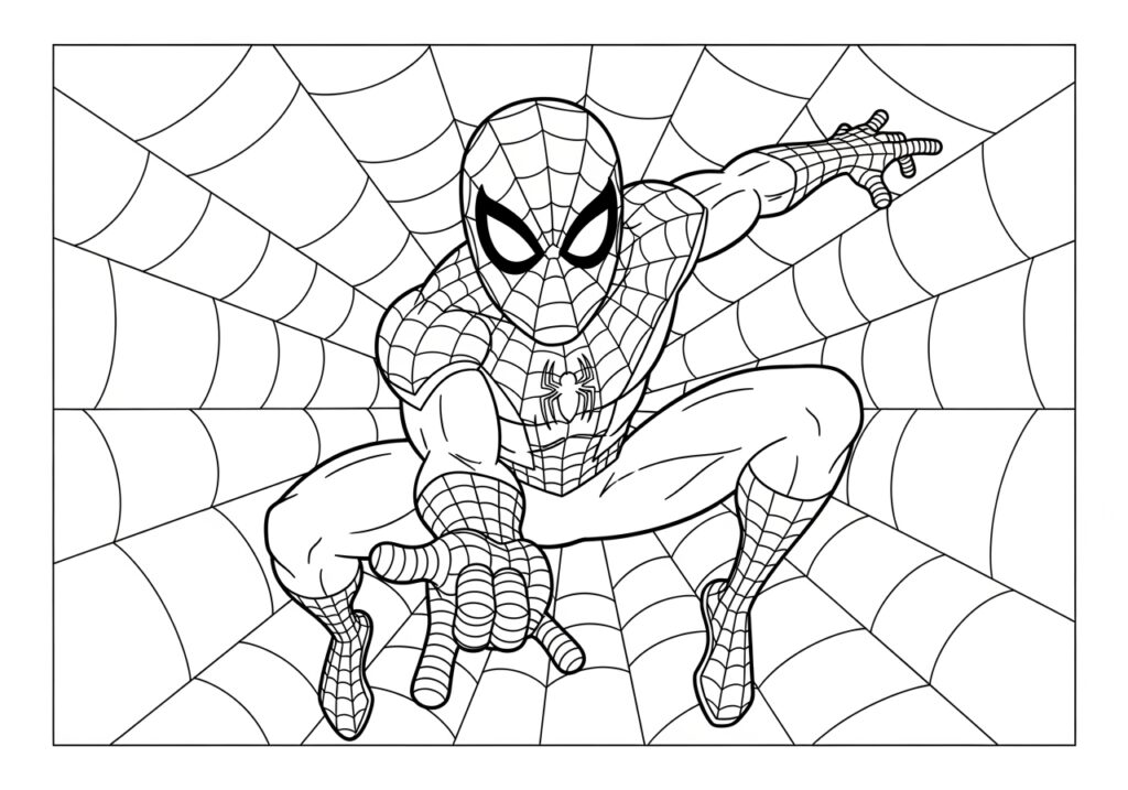 Happy Birthday Spiderman Coloring Page - Free Printable