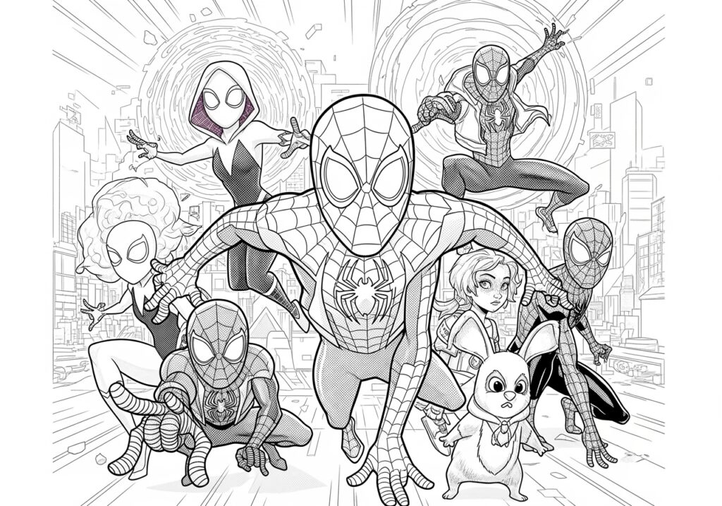 Happy Birthday Spiderman Coloring Page - Free Printable