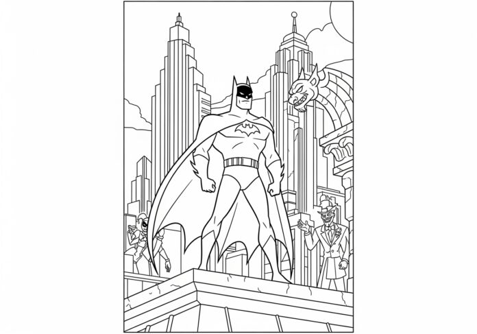 Gambar Pewarna Batman: Kaca sing Bisa Dicetak kanggo Kesenengan Kreatif ...