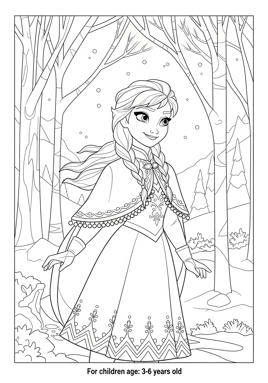 Elsa and Anna Colouring Sheets - Free Printable Pages