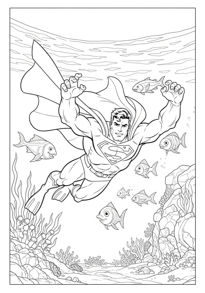 Archivo de páginas para colorear de Superman - diy-magazine.com