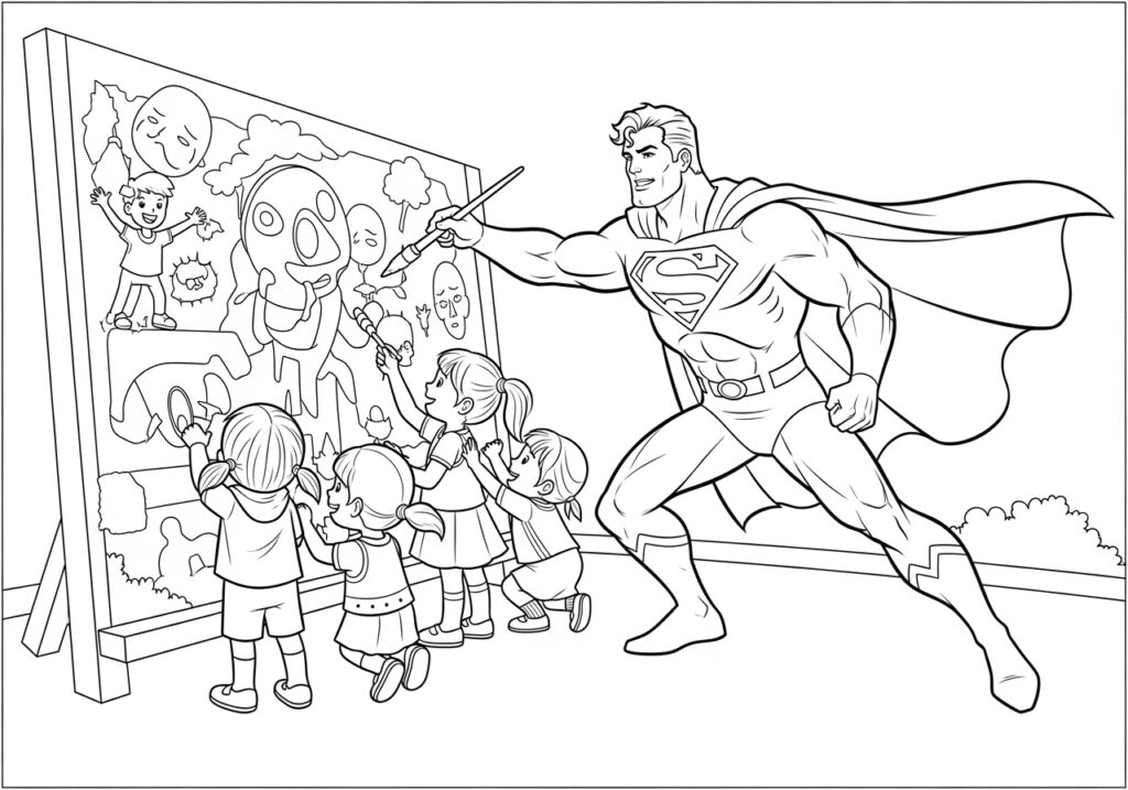 Archivo de páginas para colorear de Superman - diy-magazine.com