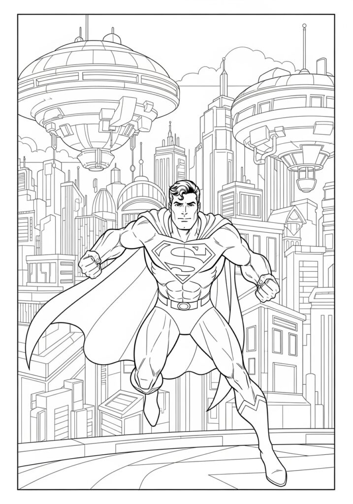 Archivo de páginas para colorear de Superman - diy-magazine.com