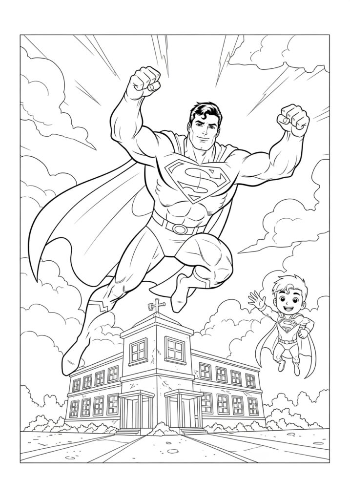 Archivo de páginas para colorear de Superman - diy-magazine.com