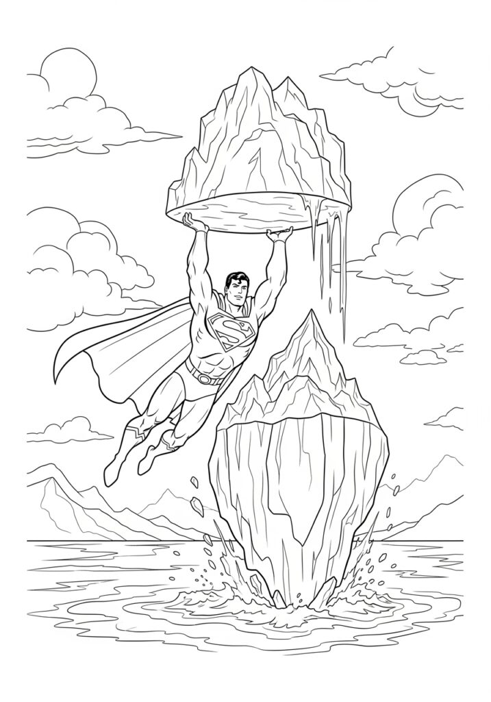 Archivo de páginas para colorear de Superman - diy-magazine.com