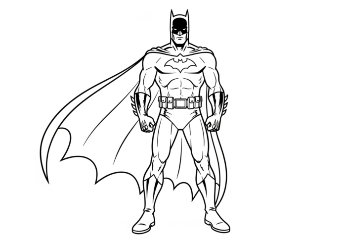 Coloring Page: Grey Batman Suit Printable