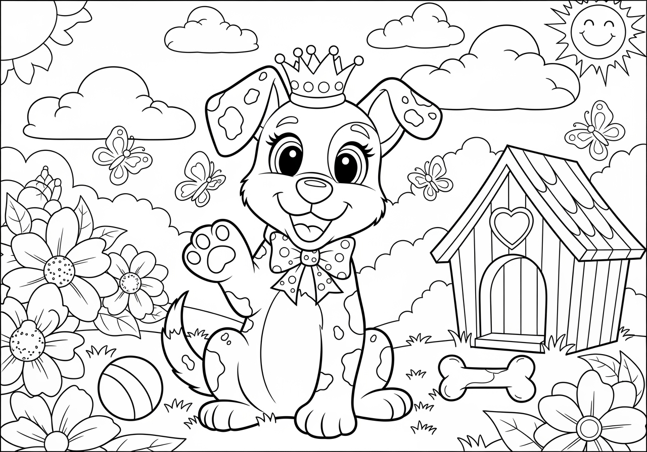 Lisa Frank Dog Coloring Pages: Printable Fun for Kids