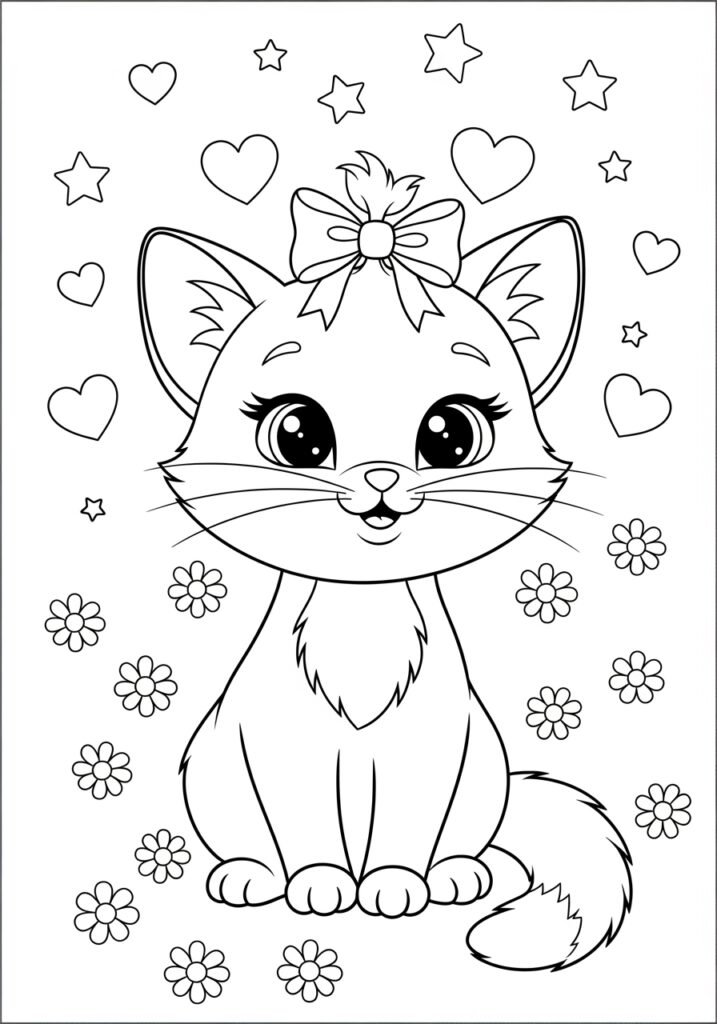 Kitty Kat Coloring Page - Printable and Fun Activity