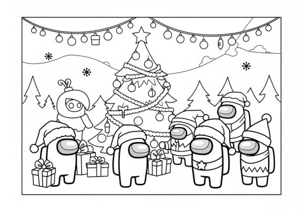 Festive Christmas LOL Doll Coloring Page for Kids