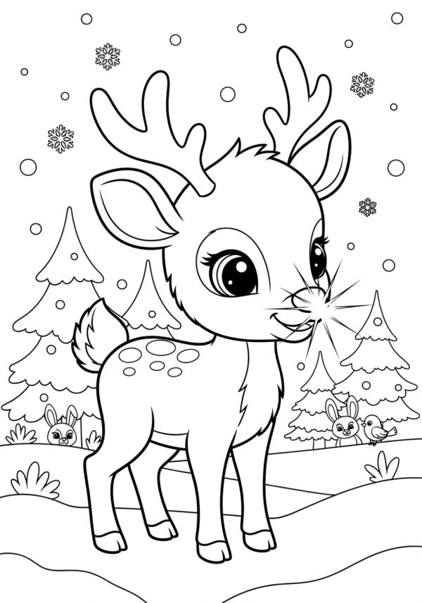 Christmas Duck Coloring Page for Kids – Free Printable