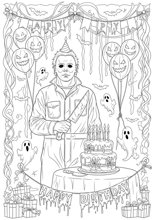 Halloween Coloring Page: Michael Myers Printable