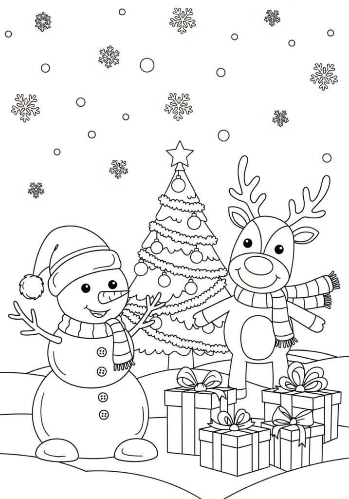 Coloriage de Noël pour les enfants de 3 ans - Amusement festif