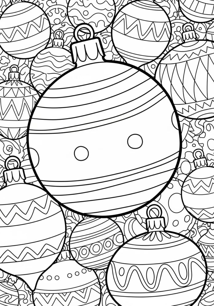 Christmas Bow Coloring Page for Kids
