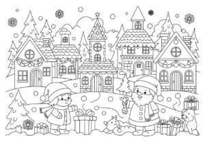 Feuille de coloriage de Noël pour les élèves de CP