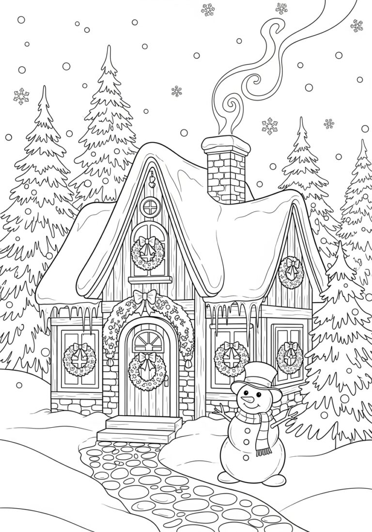 coloring pages christmas scene