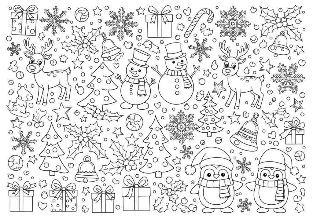 Festive Christmas LOL Doll Coloring Page for Kids