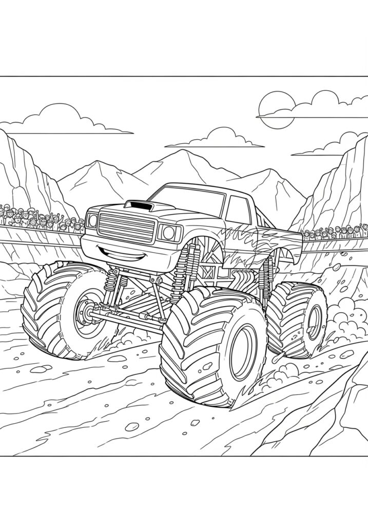 Monster Truck Printing Pages for Kids to Color