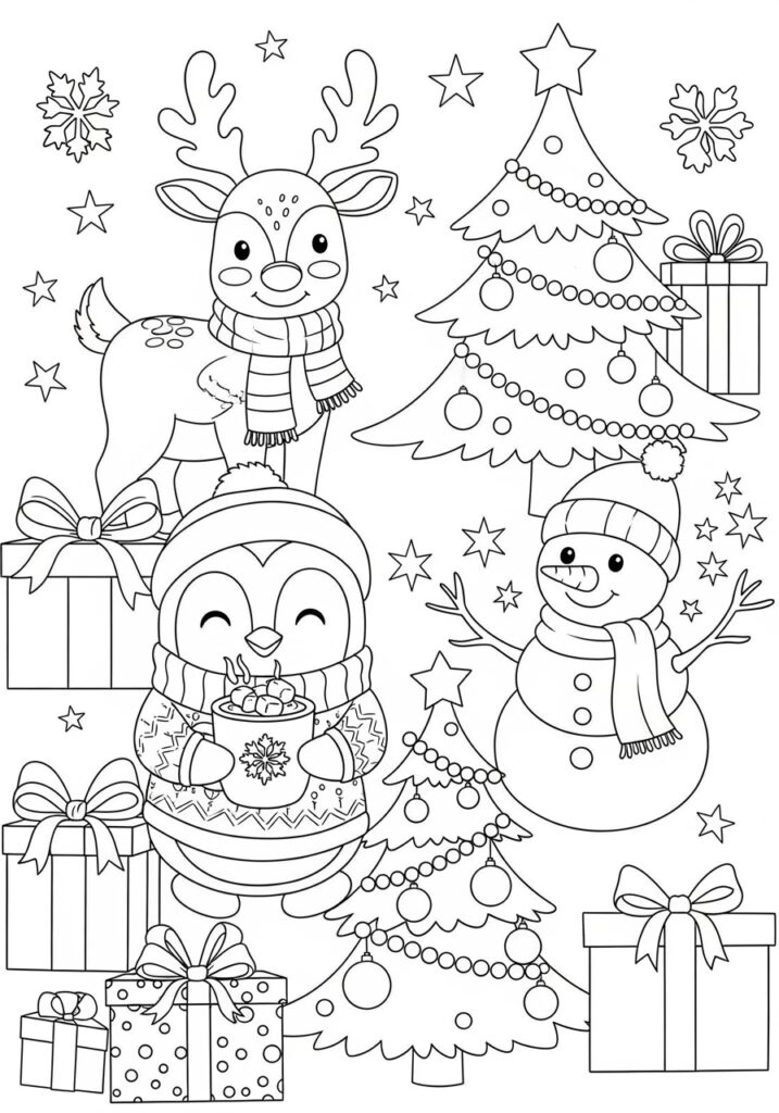 Feuille de coloriage de Noël pour les élèves de CP