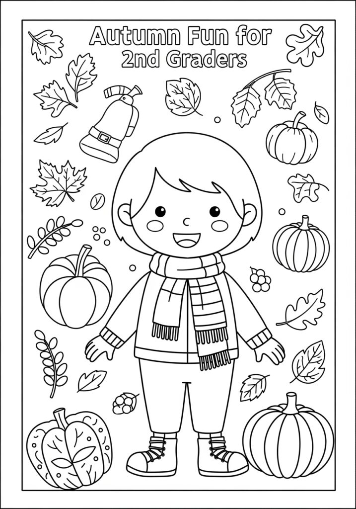 Fall Coloring Page for Elementary Students - Printable Fun