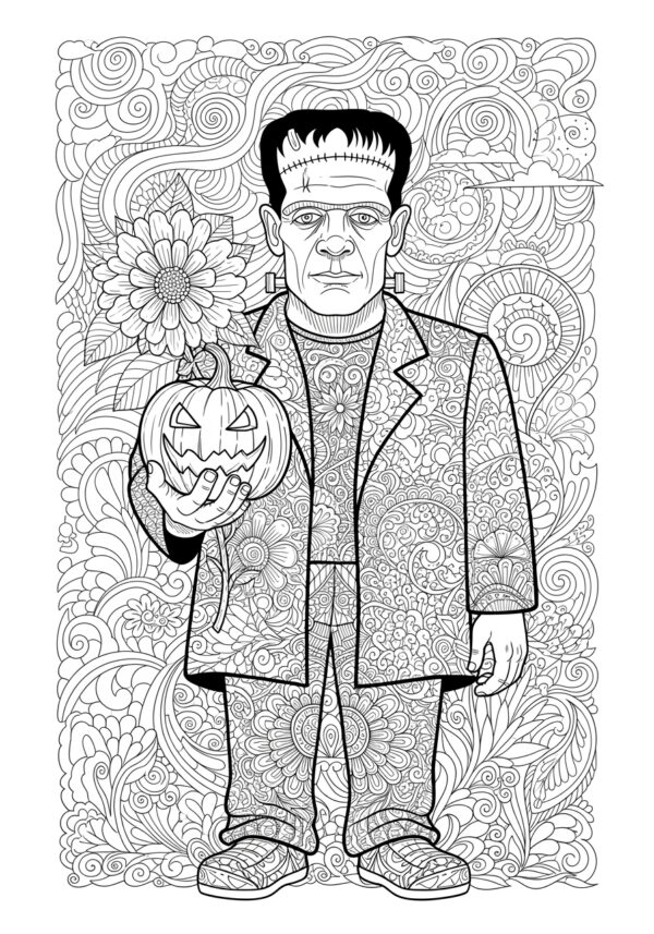 Horror Halloween Coloring Page to Print