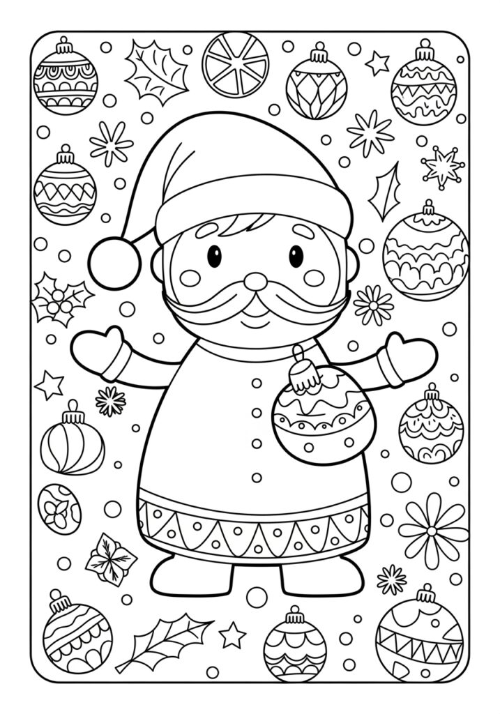 Coloriage de Noël pour les enfants de 3 ans - Amusement festif
