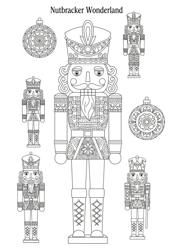 Christmas Nutcracker Coloring Page for Kids