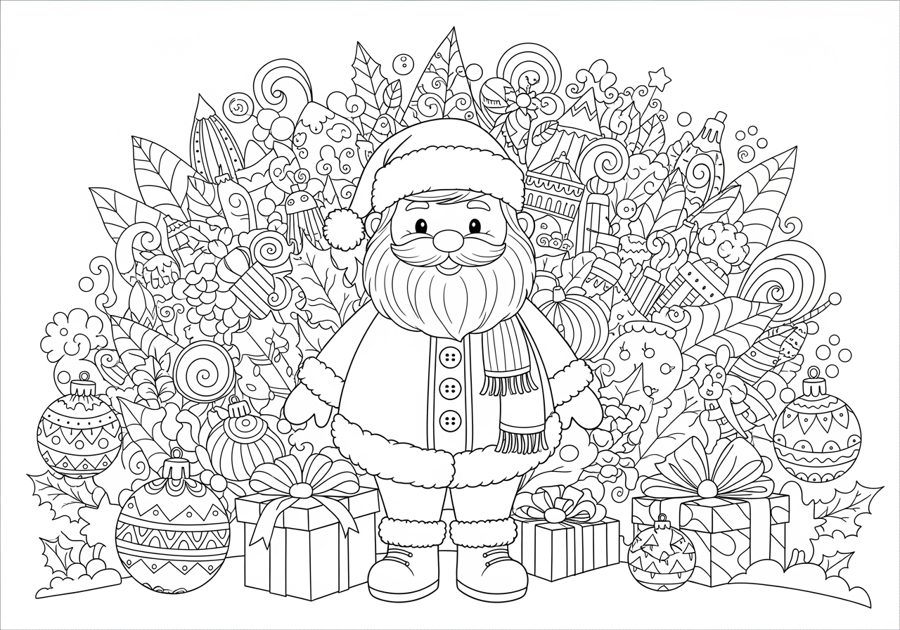 Pôster gigante de Natal para colorir – Diversão festiva para imprimir