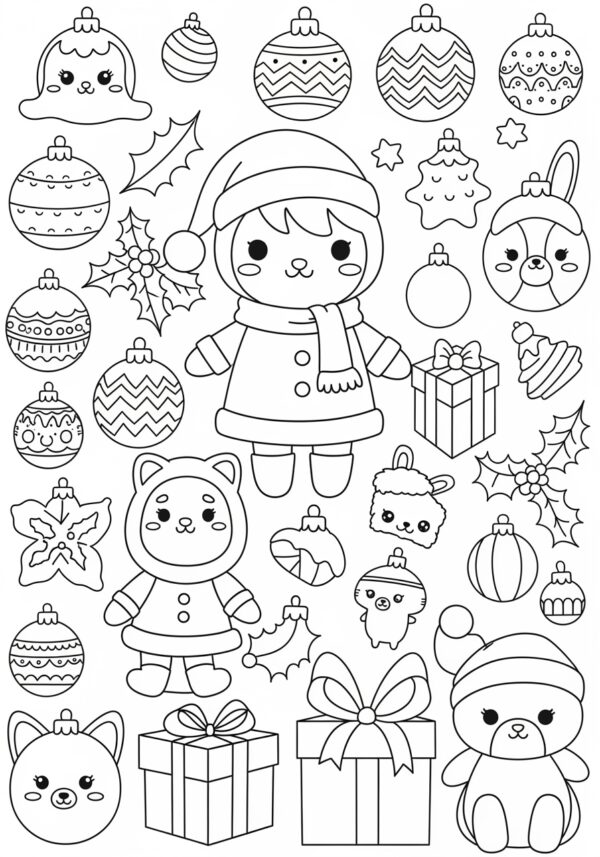 Feuille de coloriage de Noël pour les élèves de CP