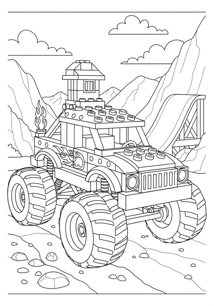 El Toro Loco Monster Truck Coloring Page Printable