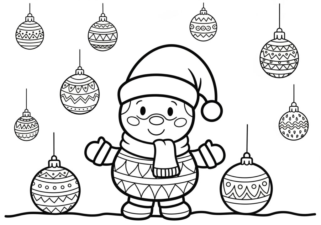 Festive Christmas LOL Doll Coloring Page for Kids