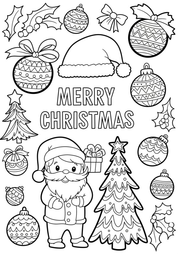 Festive Christmas Dance Coloring Page for Kids