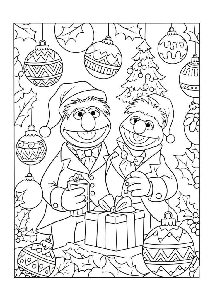 Dibujo para colorear de la Nochebuena para niños