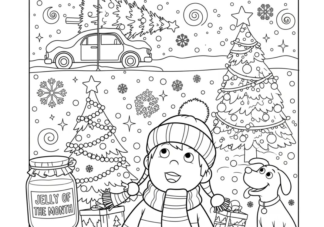 Festive Merry Christmas Dad Coloring Page for Kids