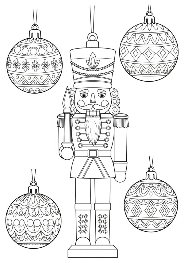 Christmas Nutcracker Coloring Page for Kids