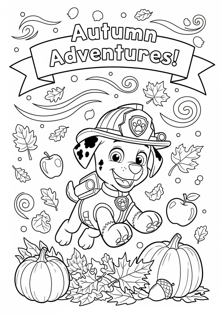 Paw Patrol Fall Coloring Pages to Print and Enjoy