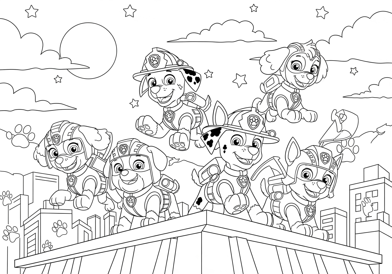 Paw Patrol Image to Colour - Printable and Fun!