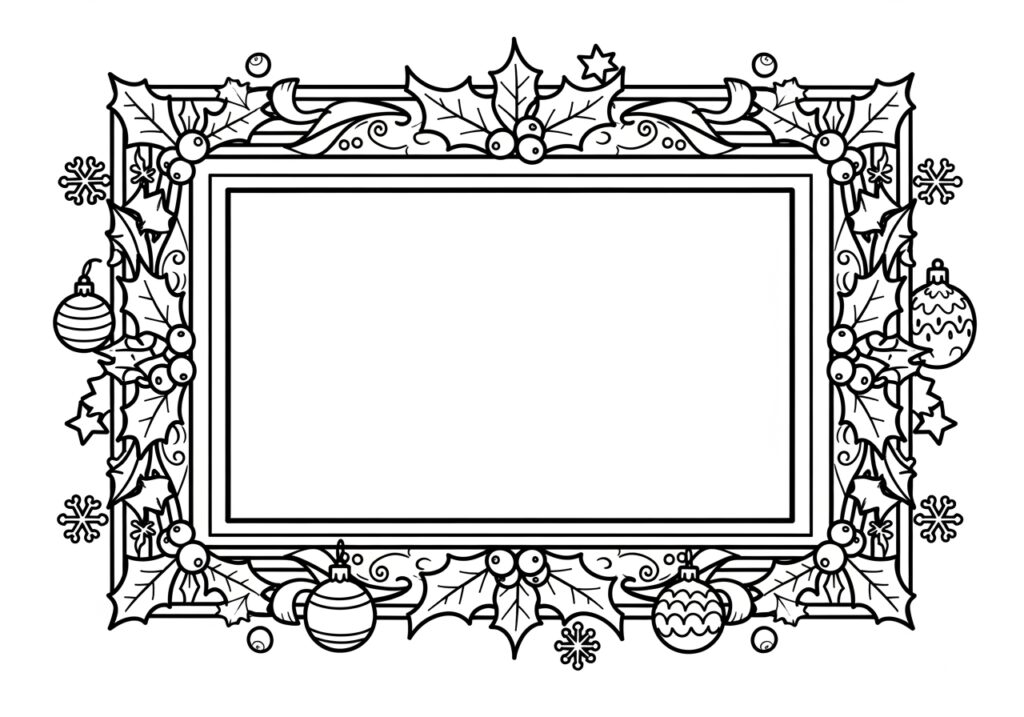 Christmas Garland Coloring Page for Kids - Printable Fun
