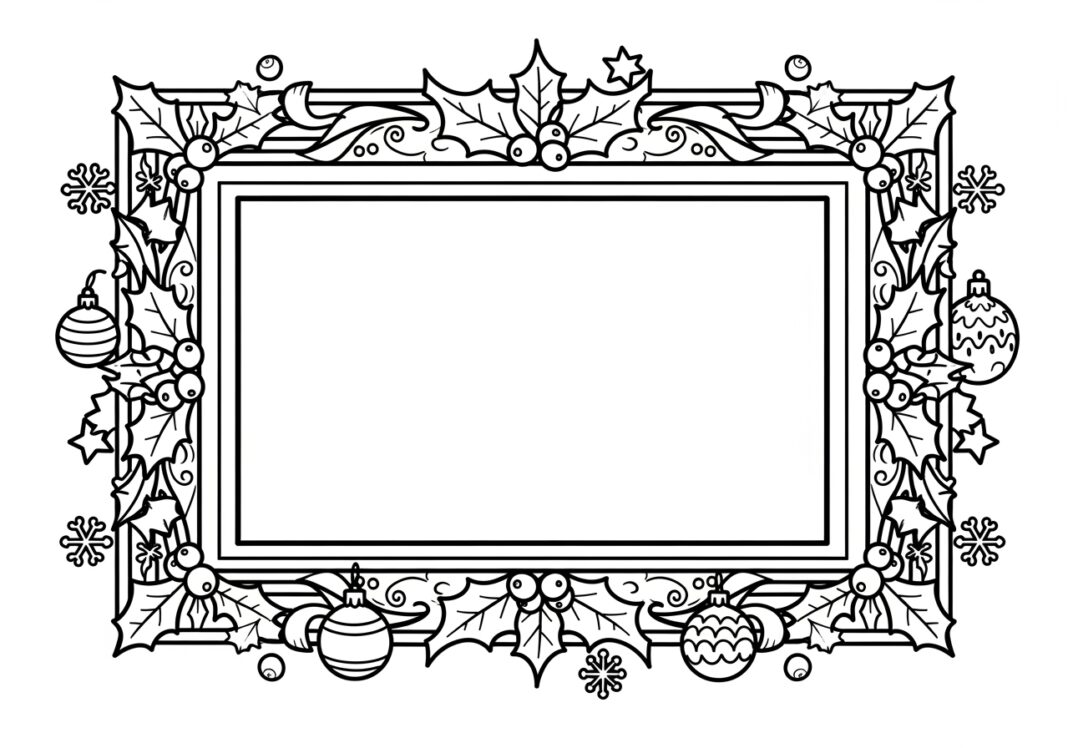 Christmas Garland Coloring Page for Kids - Printable Fun