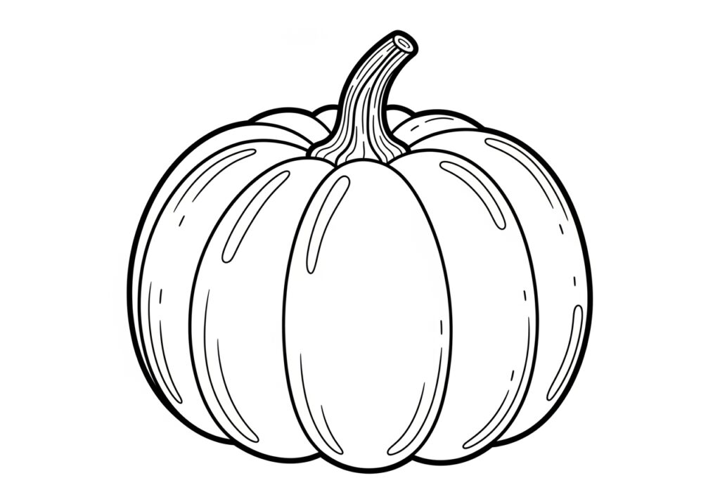 Black and White Pumpkin Coloring Page - Free Printable