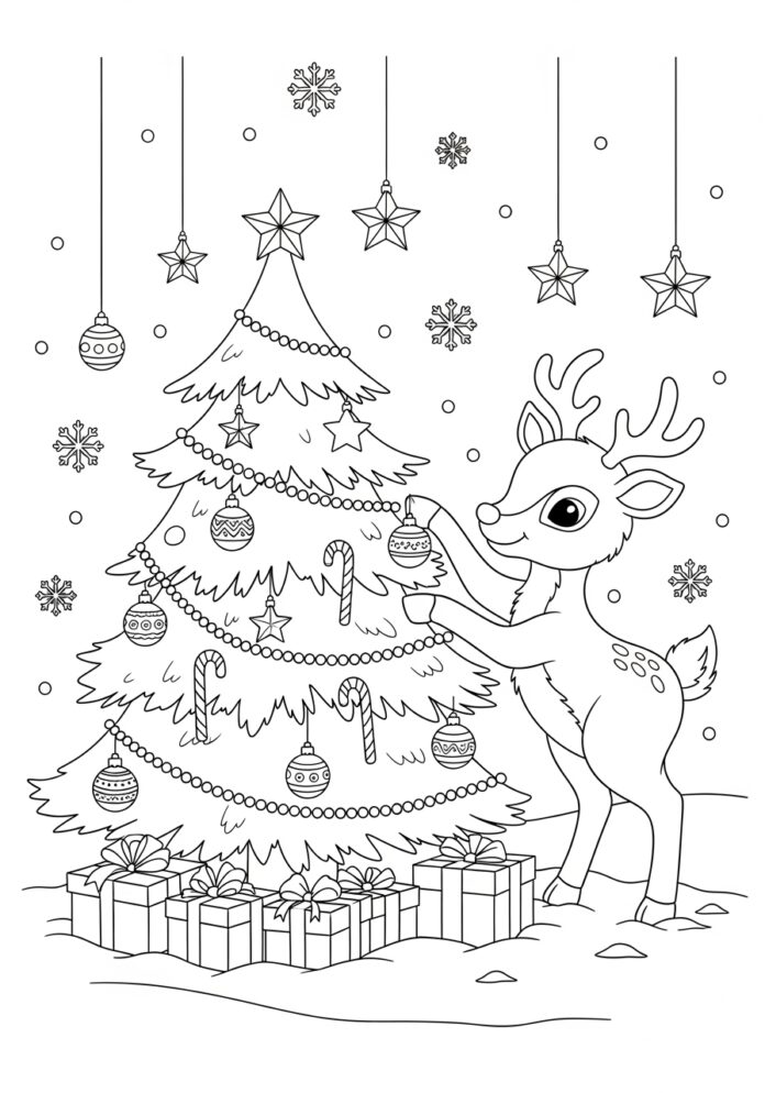 Marvel Christmas Coloring Page for Kids