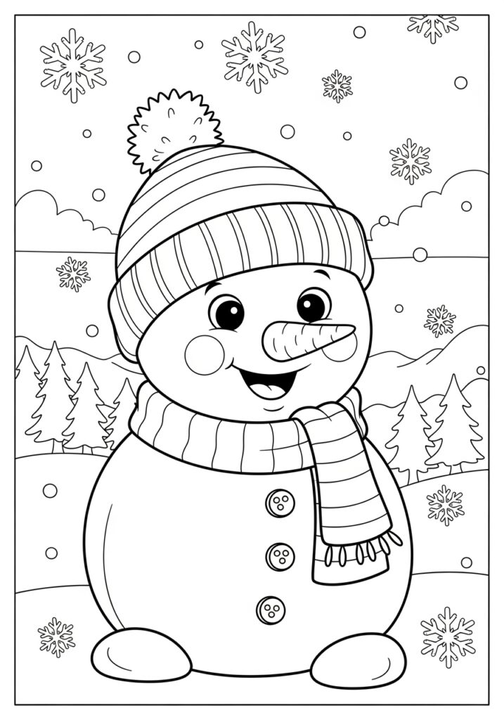Christmas Duck Coloring Page for Kids – Free Printable