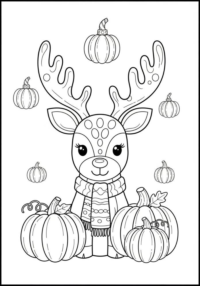 Black and White Christmas Coloring Page for Kids