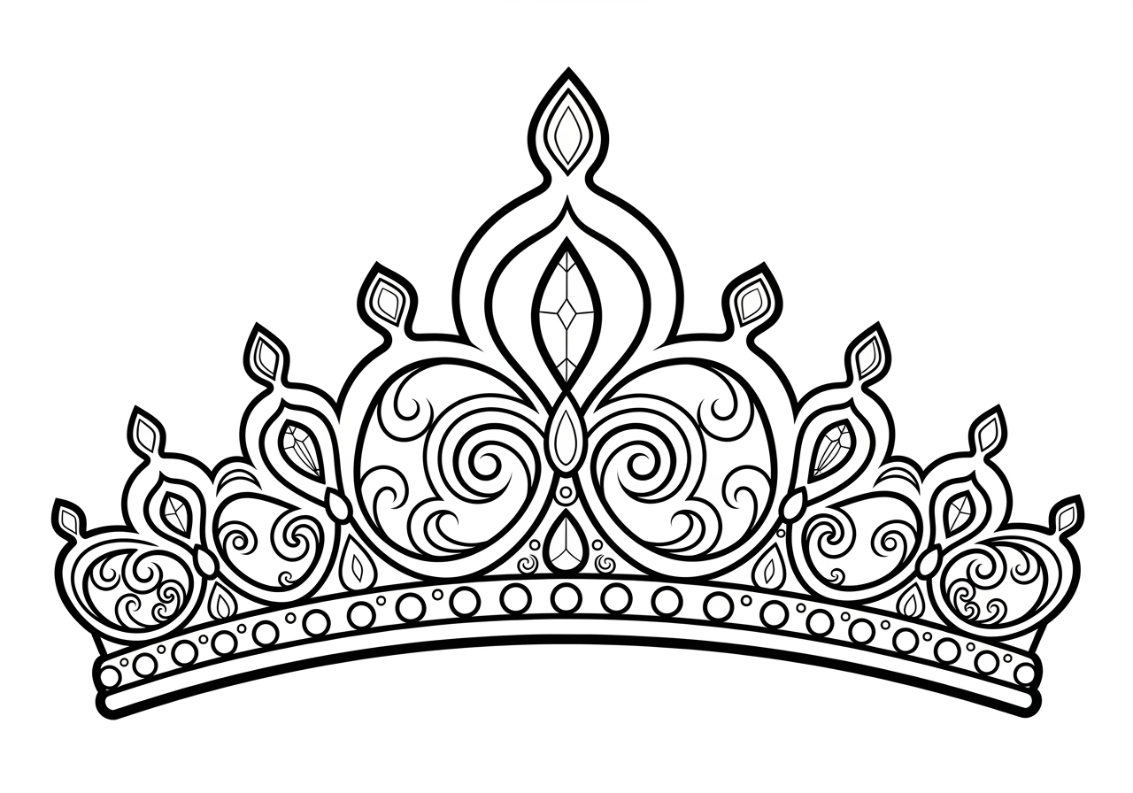Princess Tiara Coloring Sheet Clipart Best Fonts