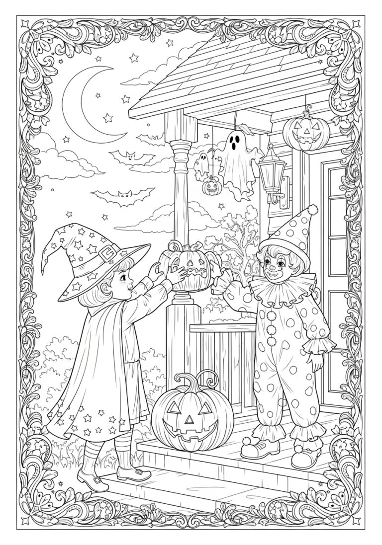 old school halloween coloring pages