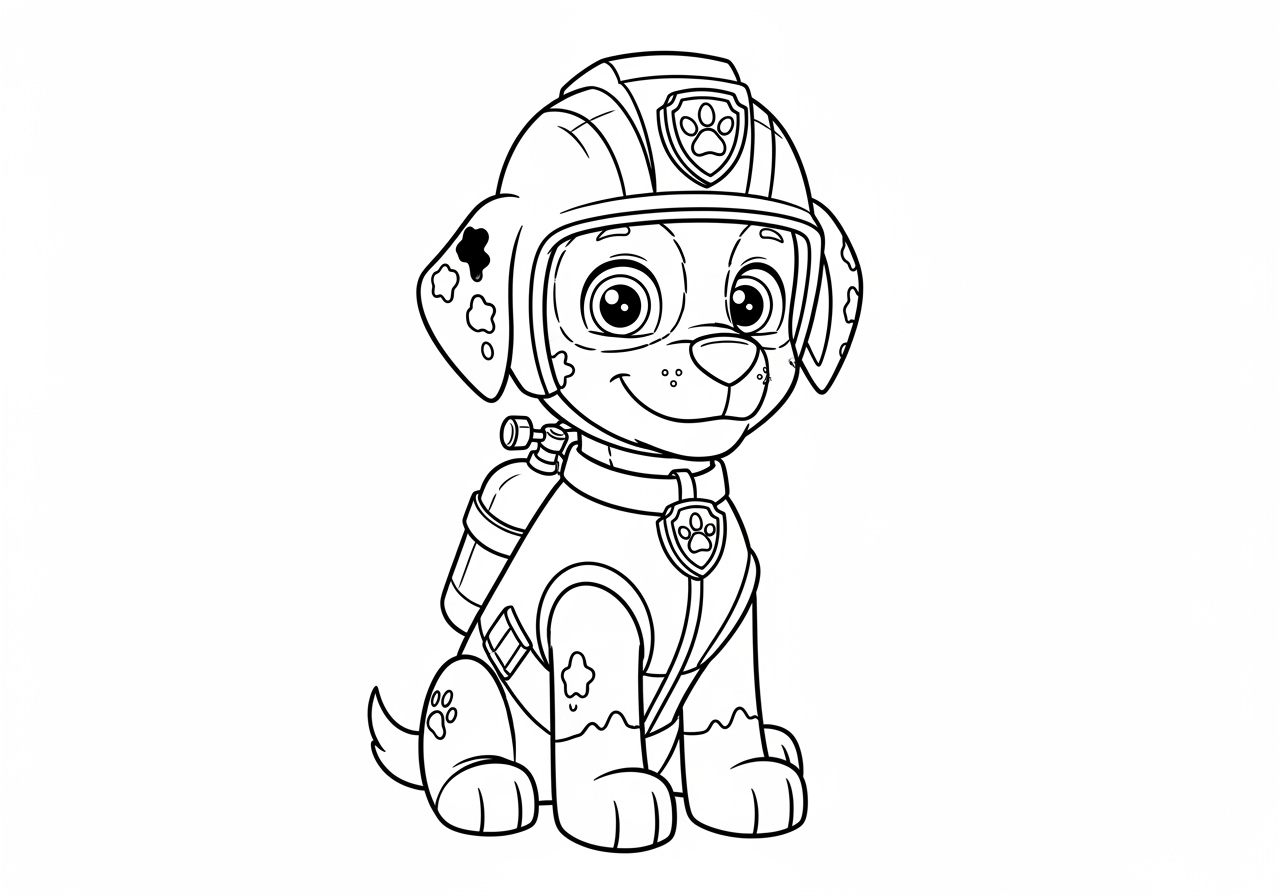 Zuma Drawing Easy - Printable Paw Patrol Coloring Page